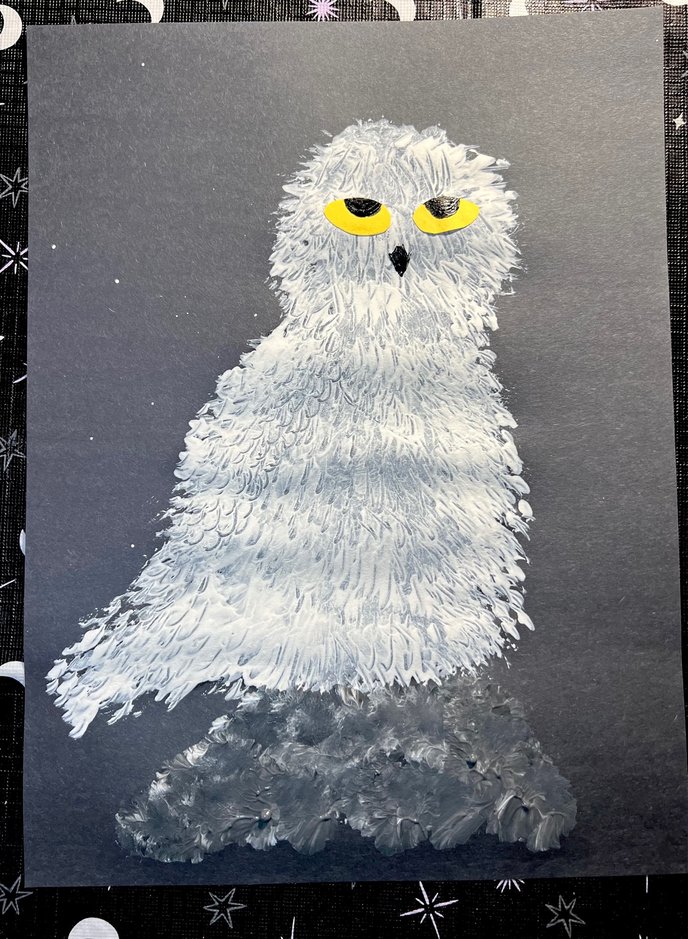 Mom School: Quick Snowy Owl lesson and artwork - The Mom Touch